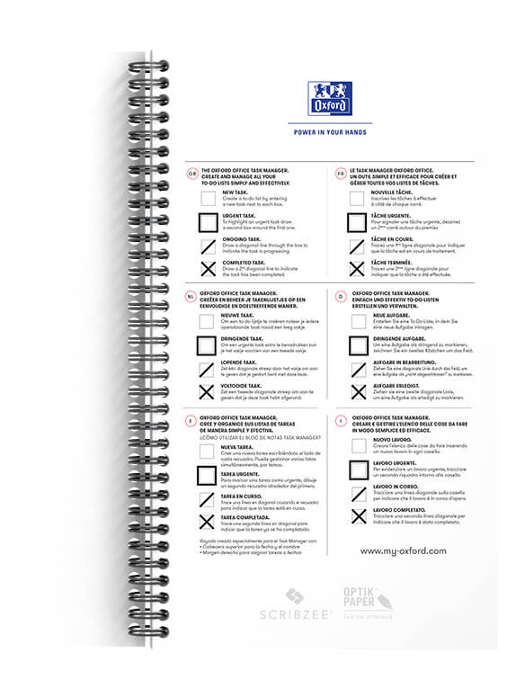 Notepads and notebooks for to-do lists - Oxford Task Manager